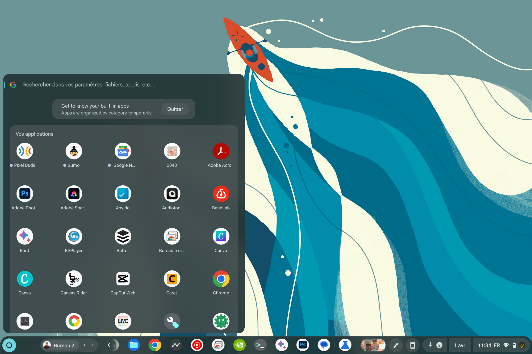 ChromeOS : la catégorisation d'applications commence à faire surface